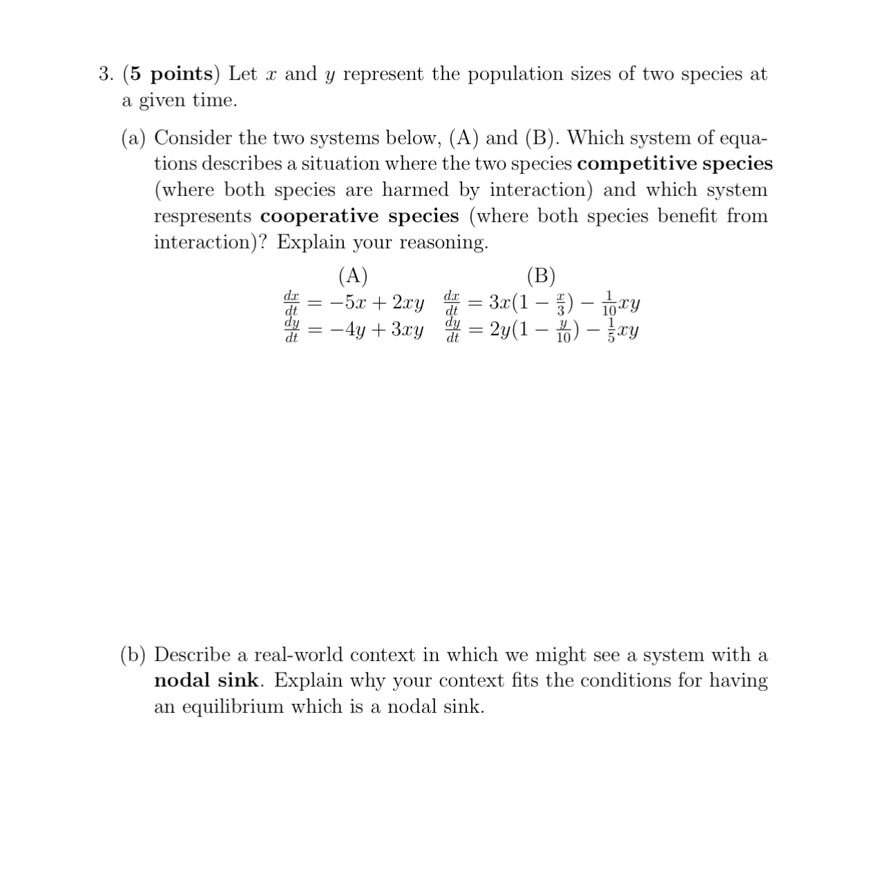 Solved 5 ﻿points ﻿let X ﻿and Y ﻿represent The Population