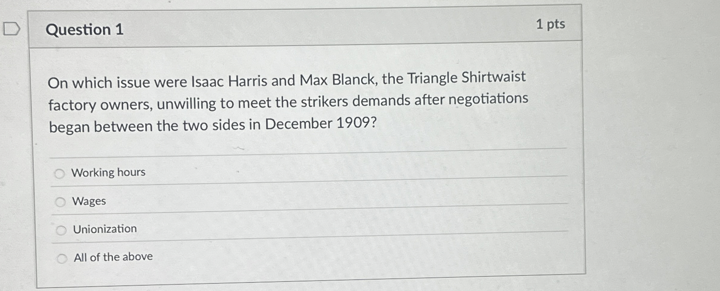 Solved Question 1On which issue were Isaac Harris and Max | Chegg.com