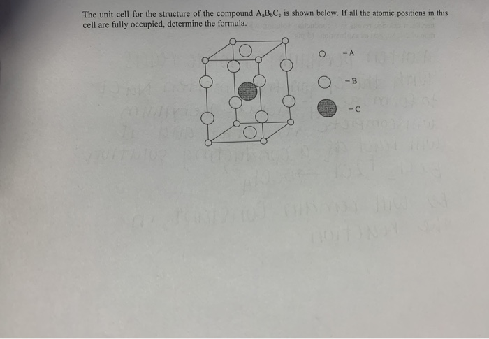 Solved The unit cell for the structure of the compound | Chegg.com