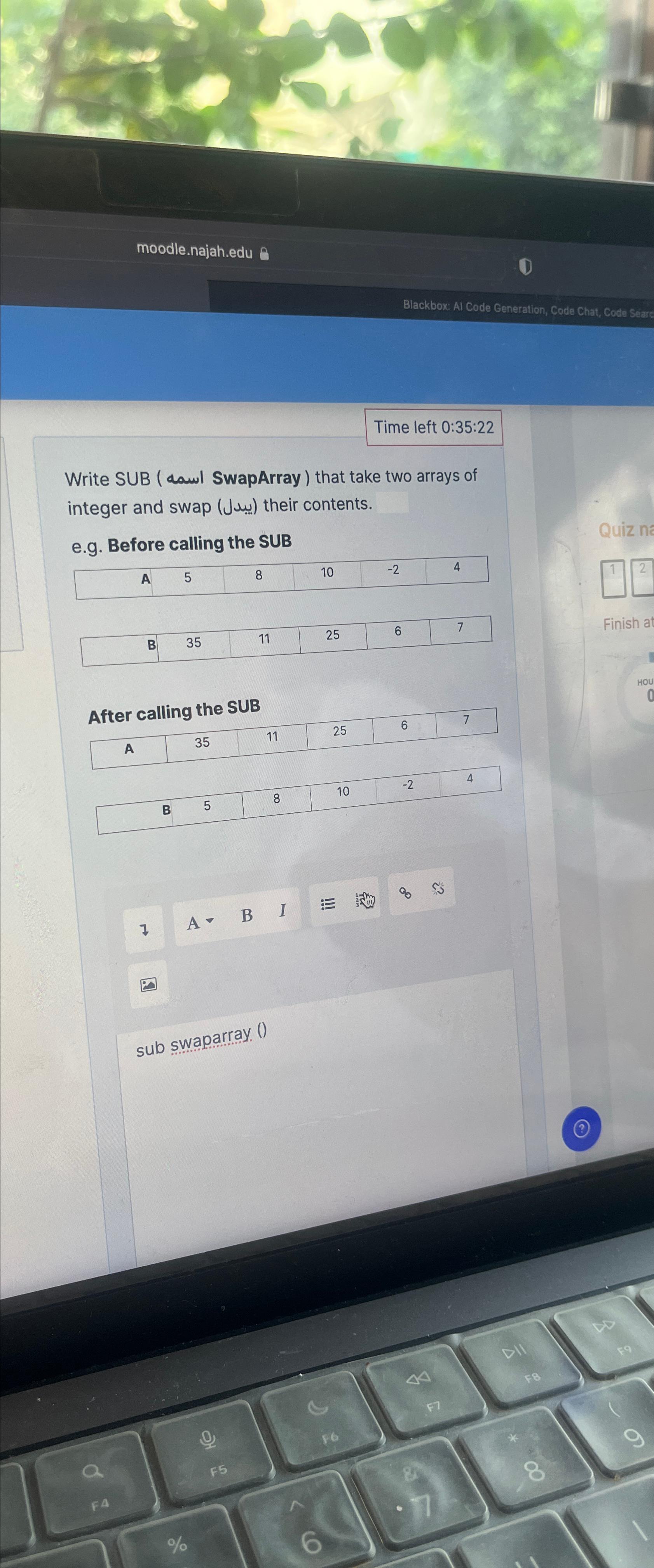Solved moodle.najah.edu(1)Blackbox: Al Code Generation, Code | Chegg.com