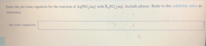 Solved Enter the net ionic equation for the reaction of | Chegg.com