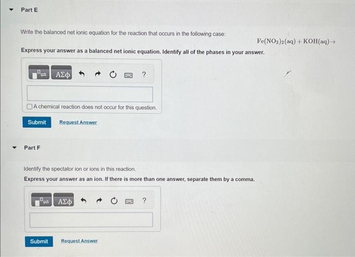 Solved Write the balanced net ionic equation for the | Chegg.com