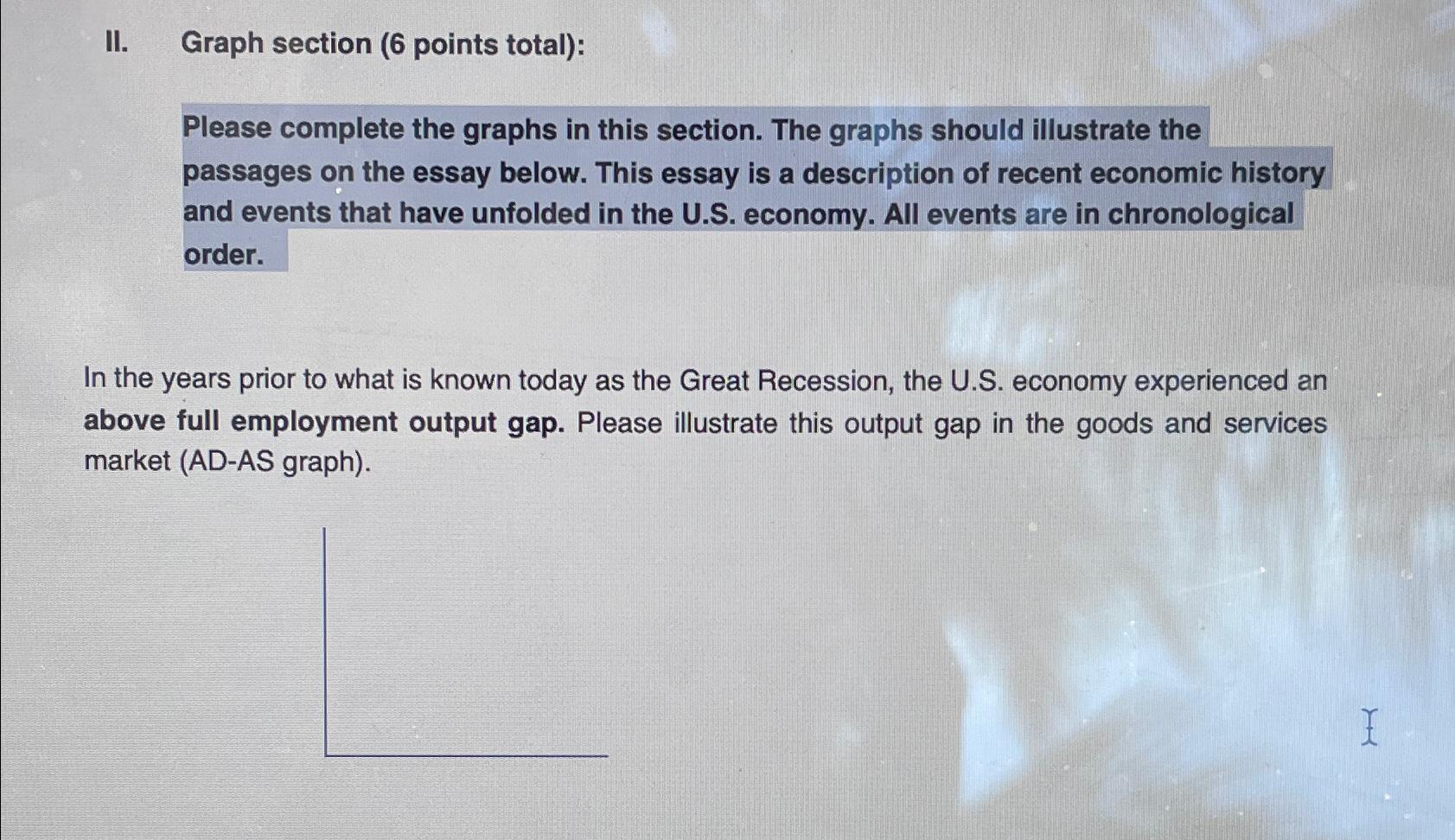 Solved II. ﻿Graph section (6 ﻿points total):Please complete | Chegg.com