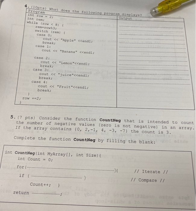 Solved 4. (10pts) What does the following program displays? | Chegg.com