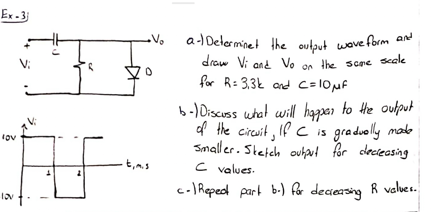 Solved Ex-3a-lDeterminet the output waveform and draw Vi | Chegg.com