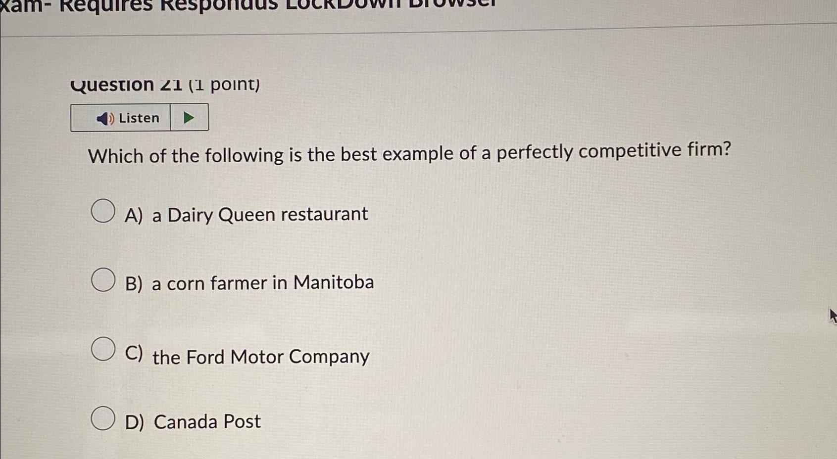Solved Question ??1 (I point)ListenWhich of the following is | Chegg.com