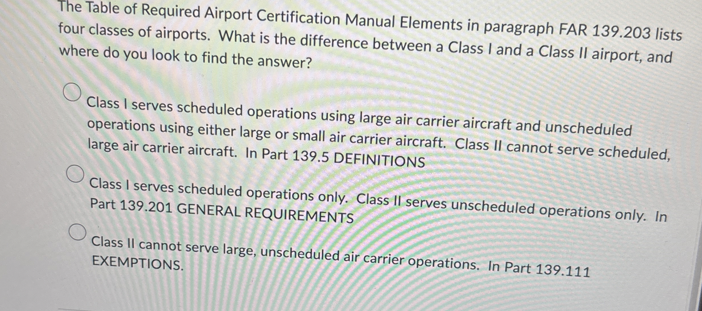 Solved The Table of Required Airport Certification Manual | Chegg.com