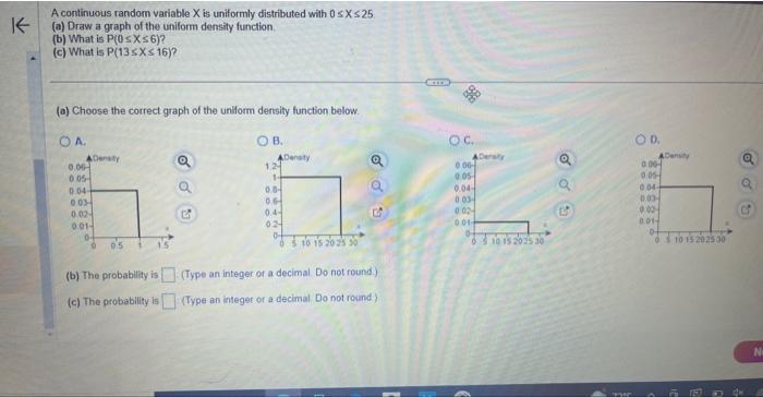 Solved A continuous random variable X is uniformly | Chegg.com