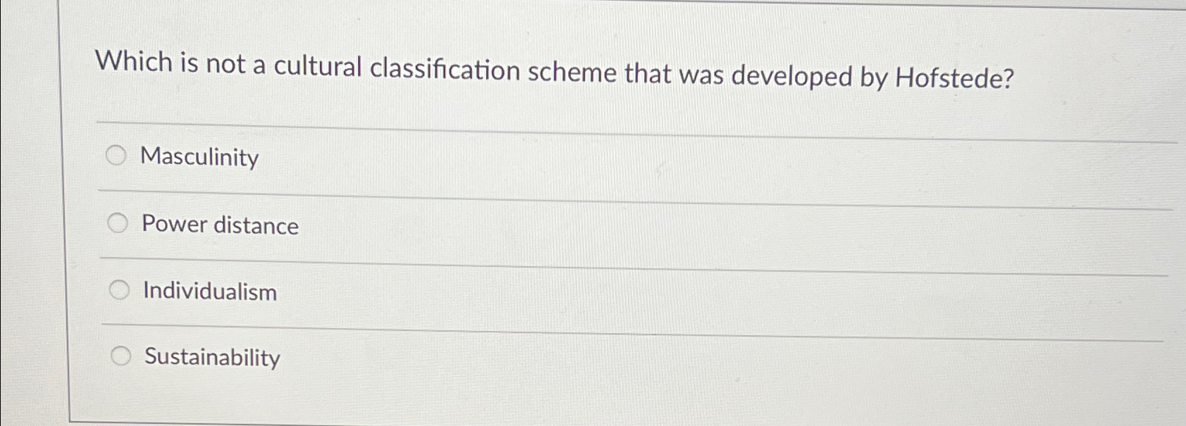 Solved Which is not a cultural classification scheme that | Chegg.com