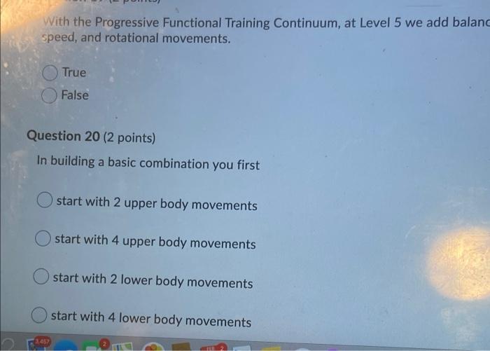 Solved With the Progressive Functional Training Continuum, | Chegg.com