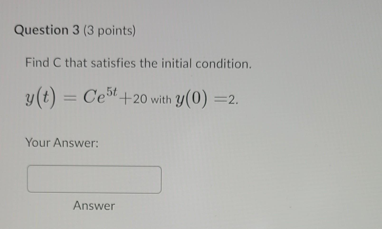 Solved Find C that satisfies the initial condition. | Chegg.com