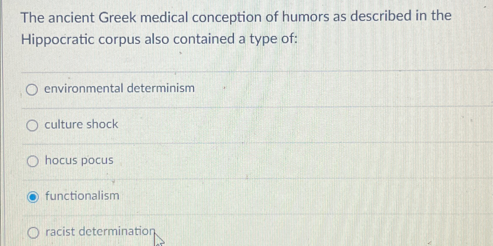 Solved The ancient Greek medical conception of humors as | Chegg.com