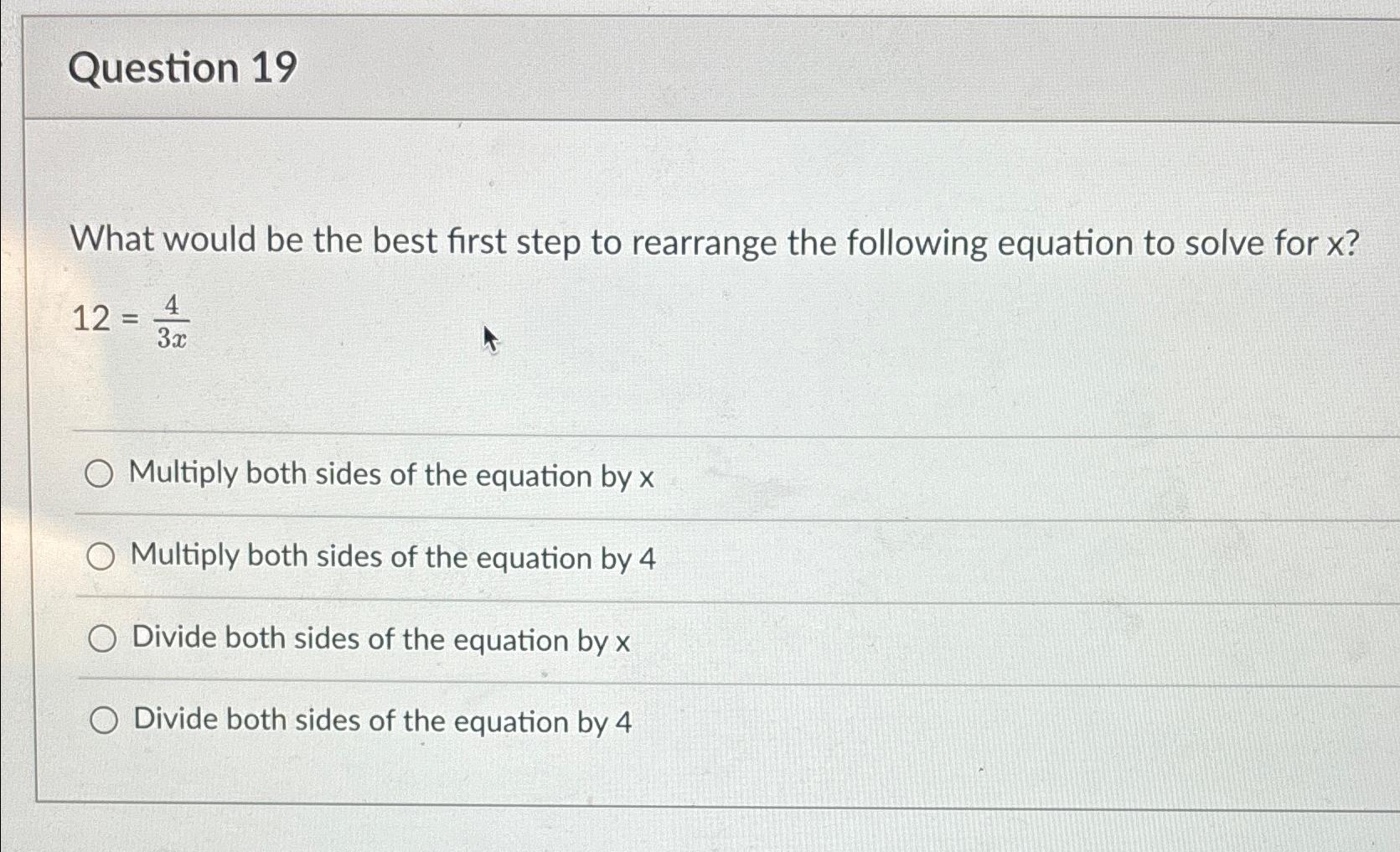 Solved Question 19What would be the best first step to | Chegg.com
