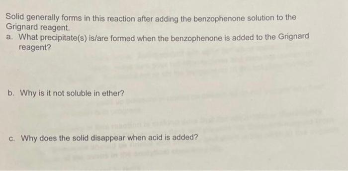 Solved 1. Mg 2. 3. HClSolid generally forms in this reaction | Chegg.com