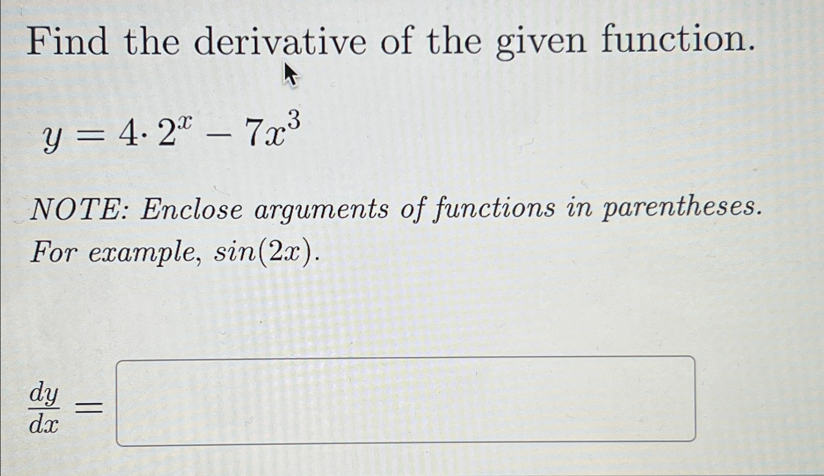 Solved Find the derivative of the given | Chegg.com