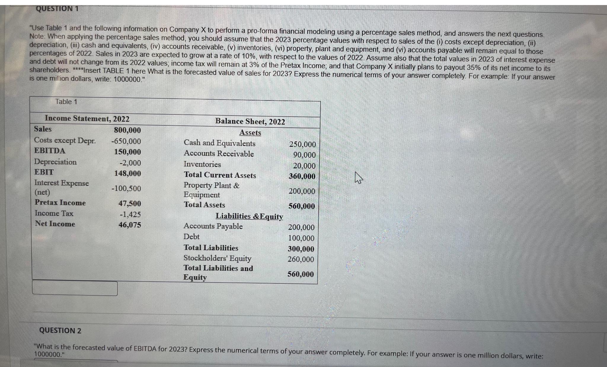 Solved QUESTION 1"Use Table 1 ﻿and the following information | Chegg.com