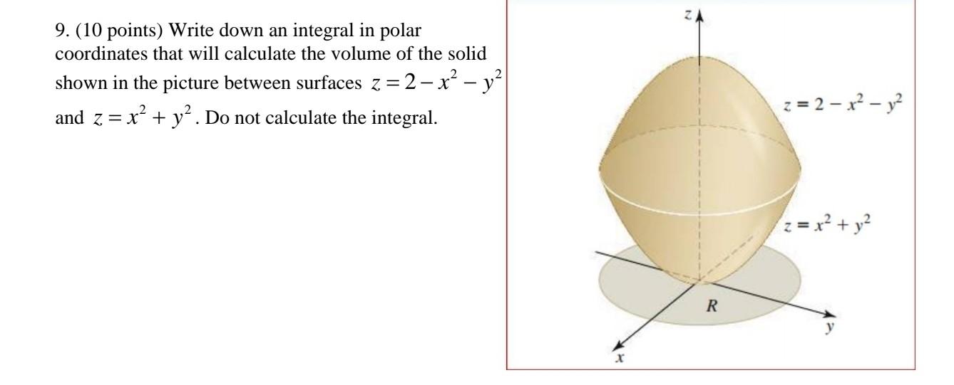 Solved 9. (10 points) Write down an integral in polar | Chegg.com