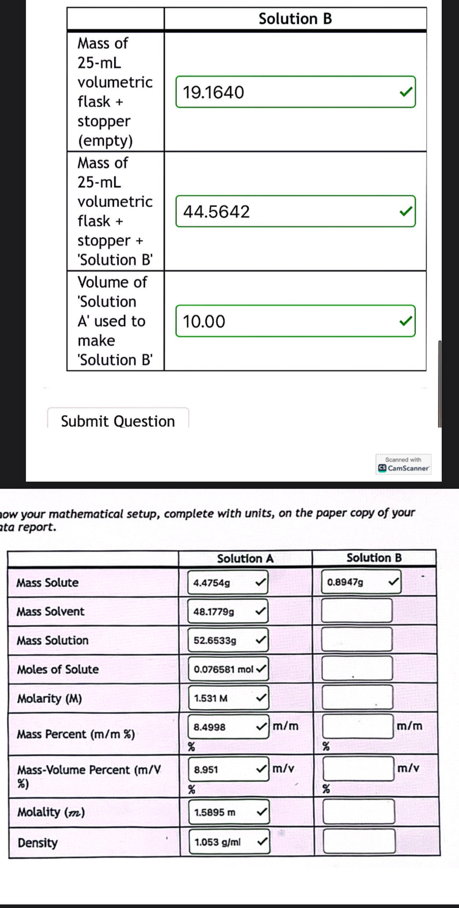 \table[[,Solution B],[Mass | Chegg.com