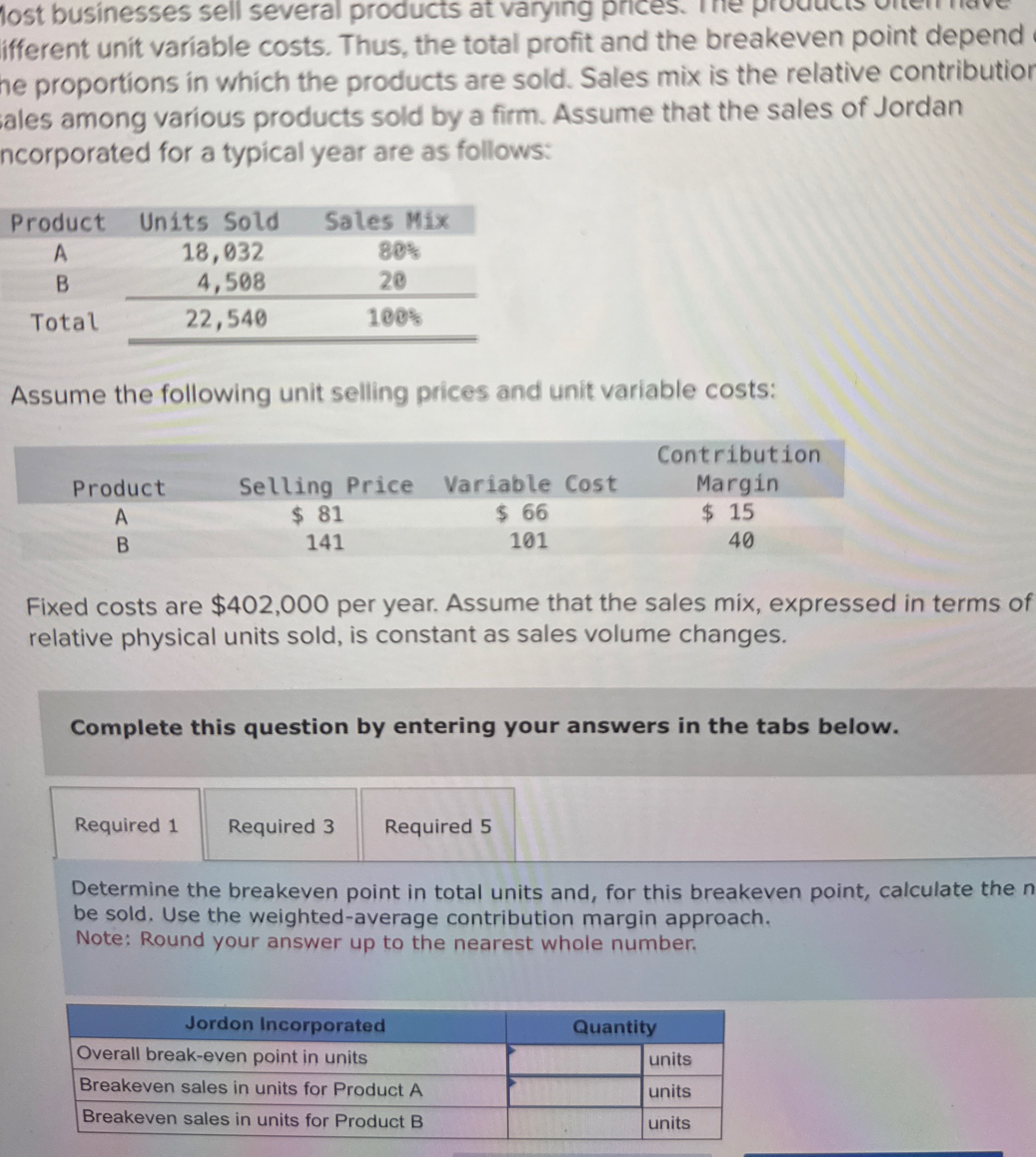 Solved lost businesses sell several products at varying | Chegg.com