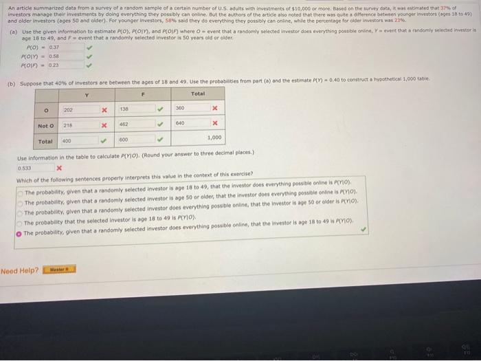 Solved An article summarized data from a survey of a random | Chegg.com