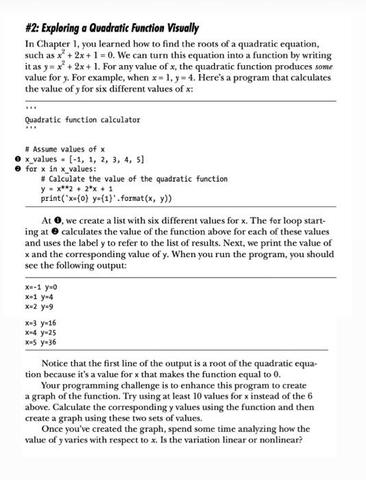 \#2: Exploring a Quadratic Function Visually In | Chegg.com