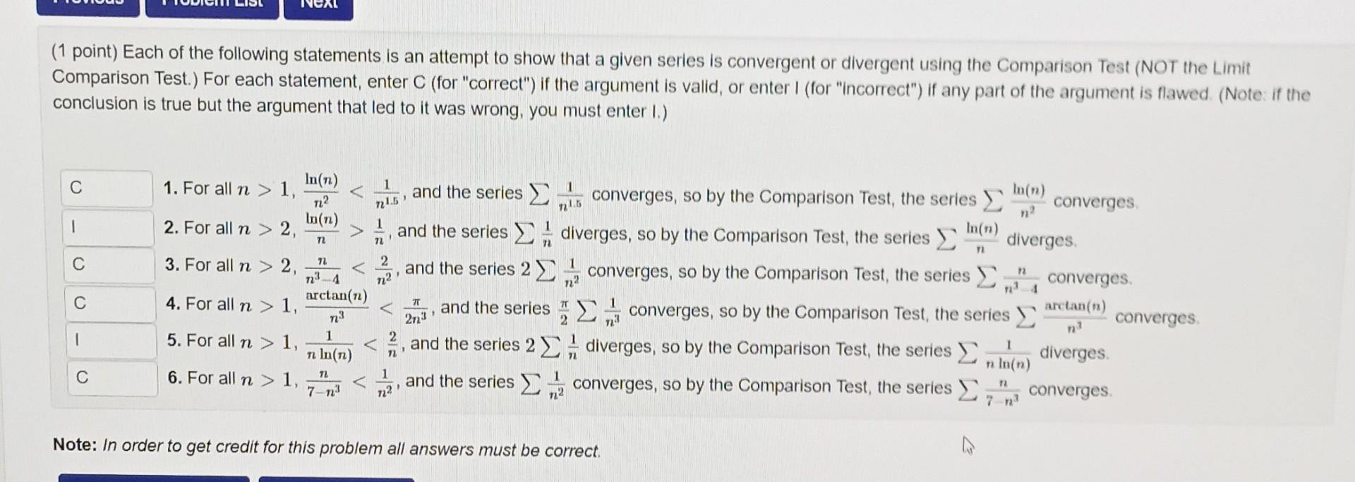 (1 point) Each of the following statements is an | Chegg.com