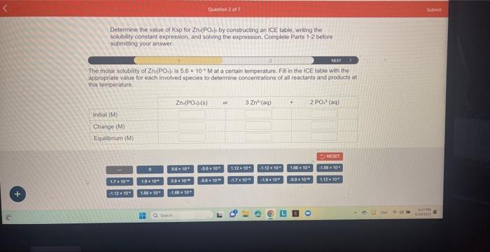 Solved Determine the value of Ksp for SrF a by constructing | Chegg.com