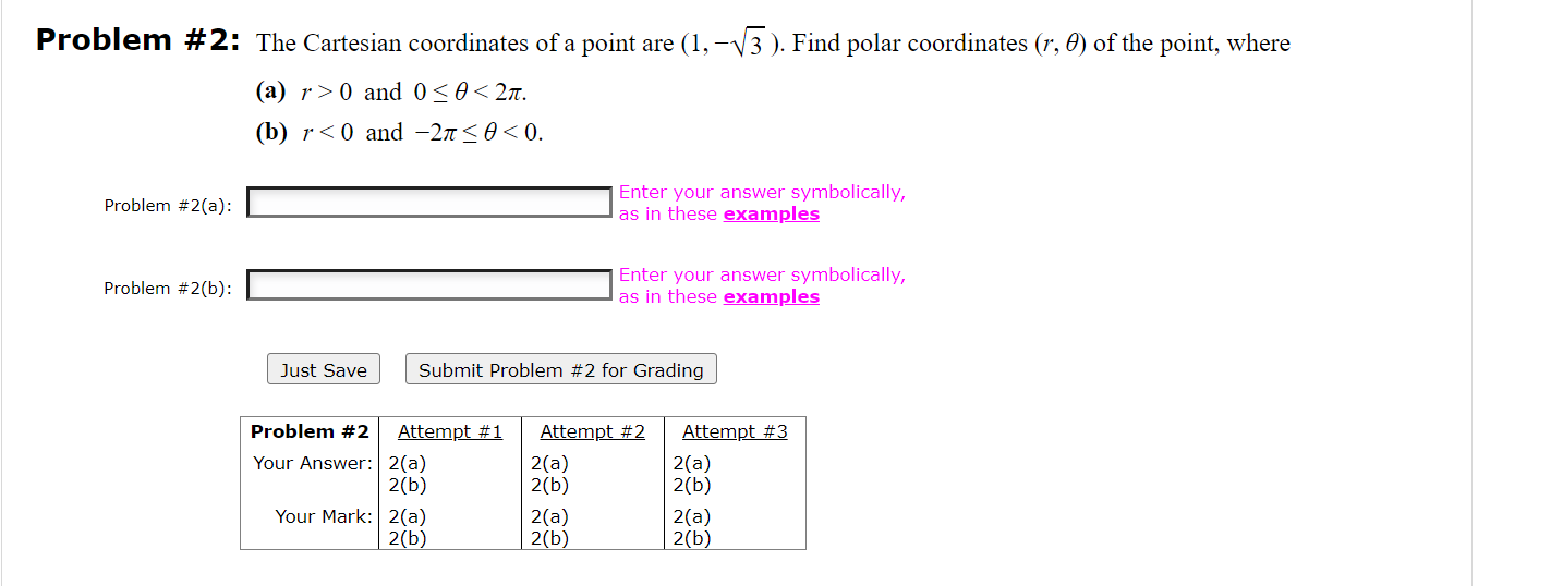 Solved Problem # 2: The Cartesian coordinates of a point are | Chegg.com