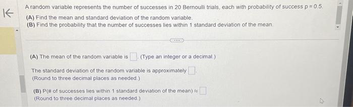 Solved A random variable represents the number of successes | Chegg.com