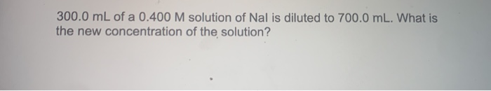 Solved 100.0 mL of a 0.500 M solution of KBr is diluted to | Chegg.com