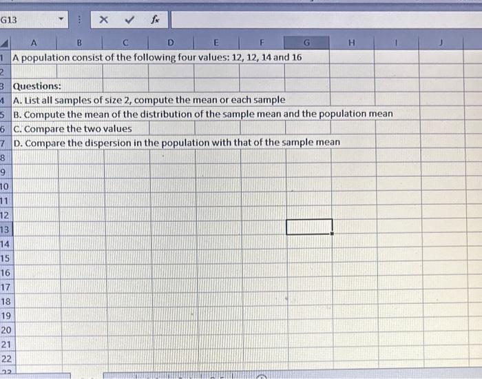Solved Questions: A. List all samples of size 2 , compute | Chegg.com