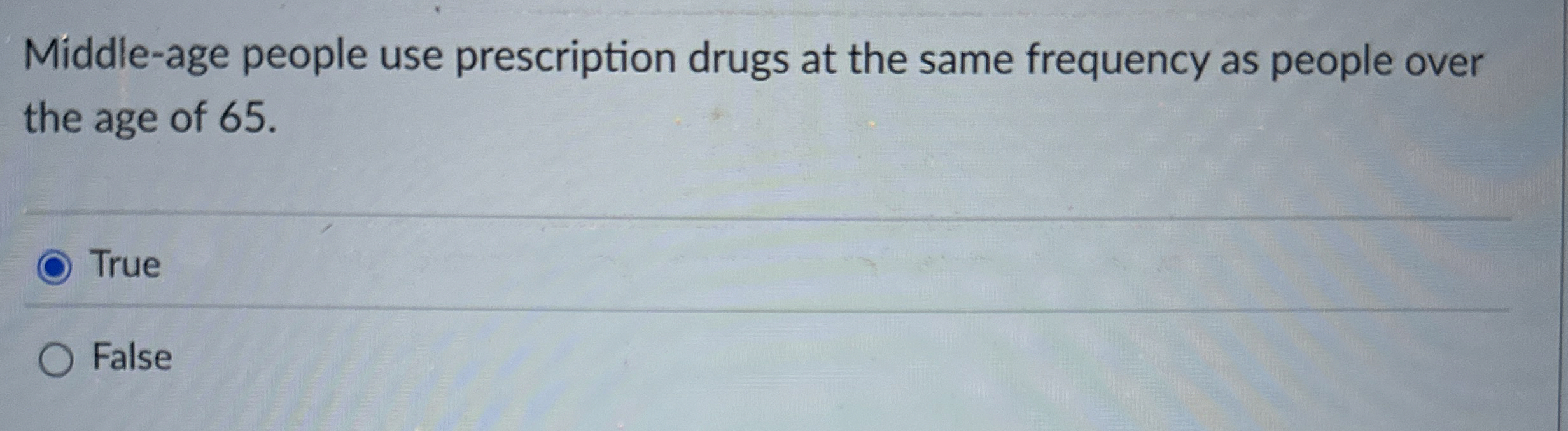 Solved Middle-age people use prescription drugs at the same | Chegg.com