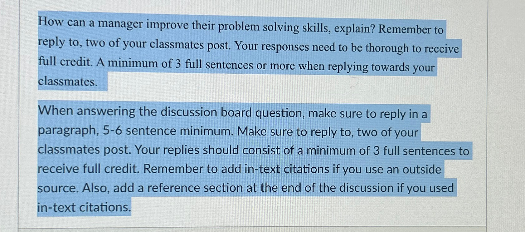 Solved How can a manager improve their problem solving | Chegg.com