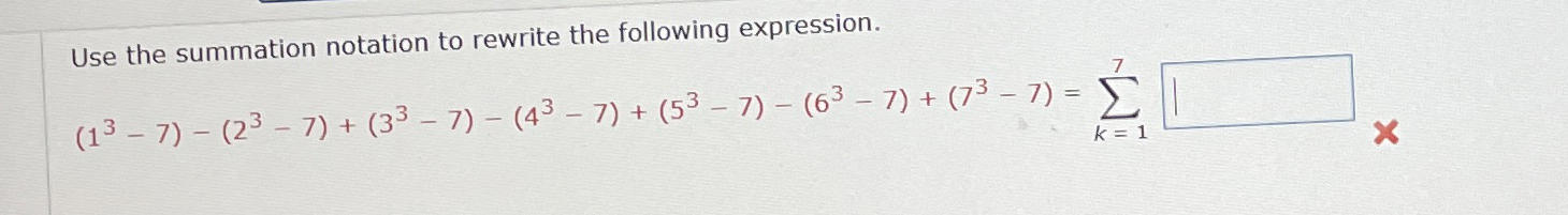Solved Use the summation notation to rewrite the following | Chegg.com