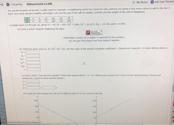 Solved 13. -/16 points BBBasicStat8 4.2.008. My Notes Ask | Chegg.com Solved 13. -/16 points BBBasicStat8 4.2.008. My Notes Ask | Chegg.com