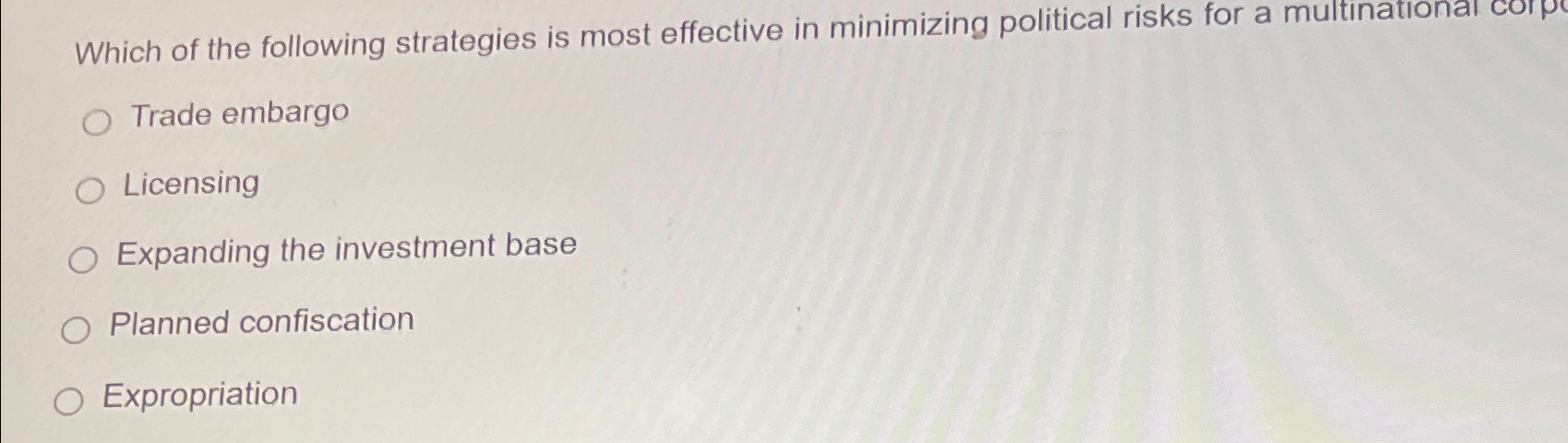 Solved Which of the following strategies is most effective | Chegg.com
