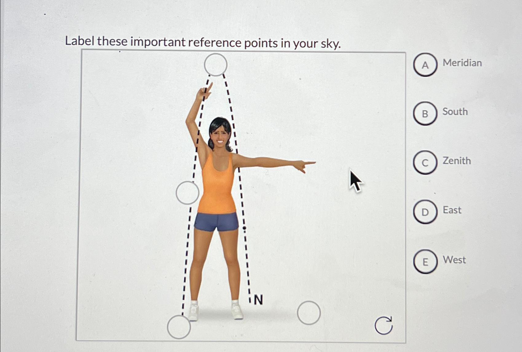 Solved Label these important reference points in your sky. | Chegg.com