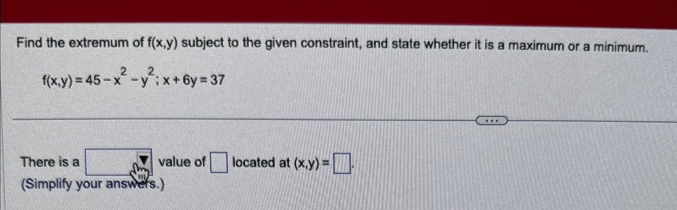 Solved Find the extremum of f(x,y) ﻿subject to the given | Chegg.com