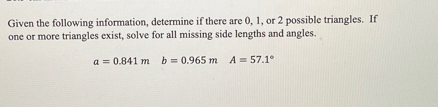 Given the following information, determine if there | Chegg.com
