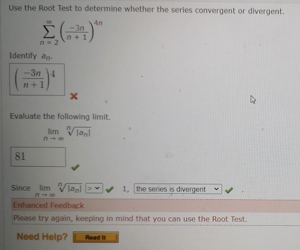 Solved Use the Root Test to determine whether the series | Chegg.com