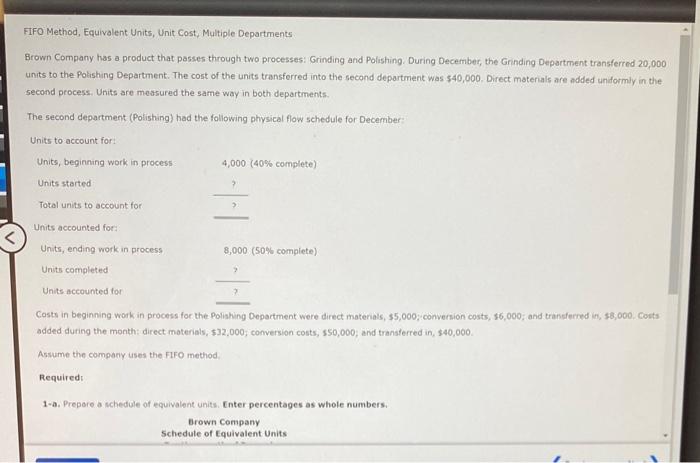 Solved FIFO Method, Equivalent Units, Unit Cost, Multiple | Chegg.com