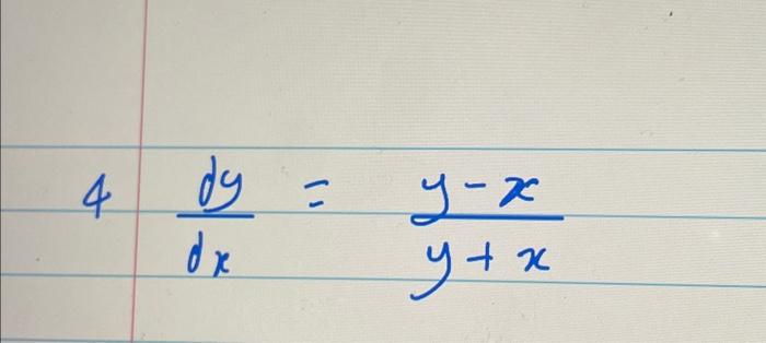 Solved dxdy=y+xy−x | Chegg.com