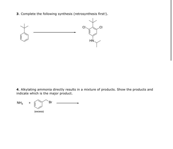 Solved 3. Complete the following synthesis (retrosynthesis | Chegg.com
