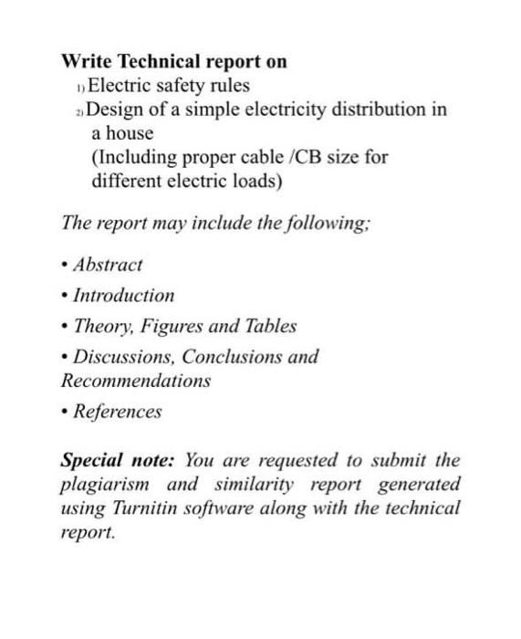 Solved Write Technical report on Electric safety rules | Chegg.com