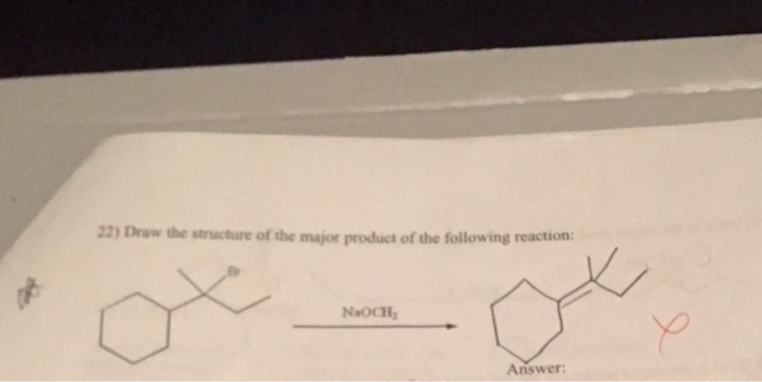 Solved 22) Drow the structure of the major product of the | Chegg.com