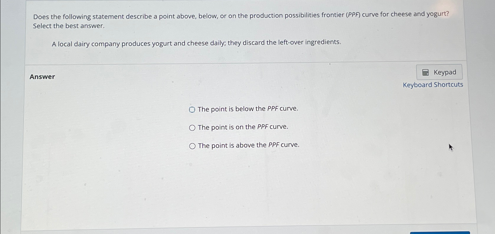 Solved Does the following statement describe a point above, | Chegg.com
