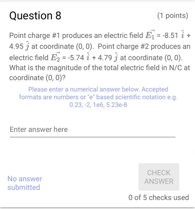 Solved Point charge \#1 produces an electric field | Chegg.com