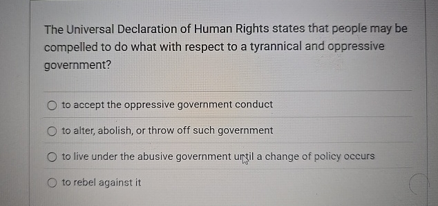 Solved The Universal Declaration of Human Rights states that | Chegg.com