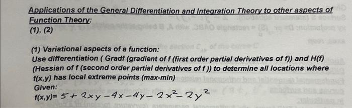 Solved Applications of the General Differentiation and | Chegg.com