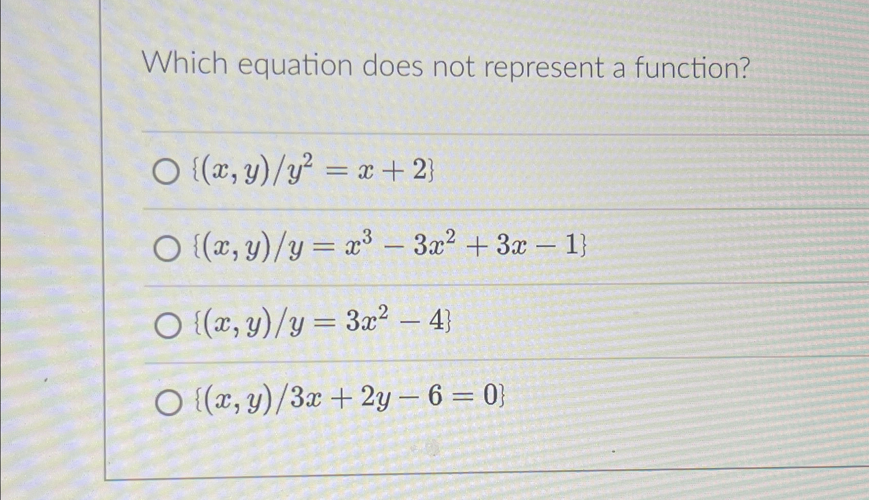 Solved Which equation does not represent a | Chegg.com